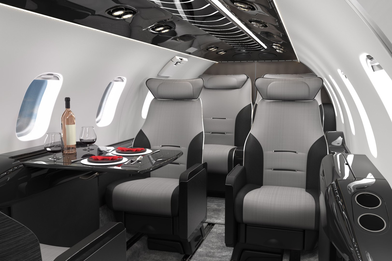 Learjet Modern Concept Interior And Private Jet Seats 3D Model ...
