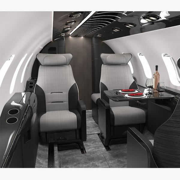 modelo 3d Learjet Modern Concept Interior y asientos de jet privados ...