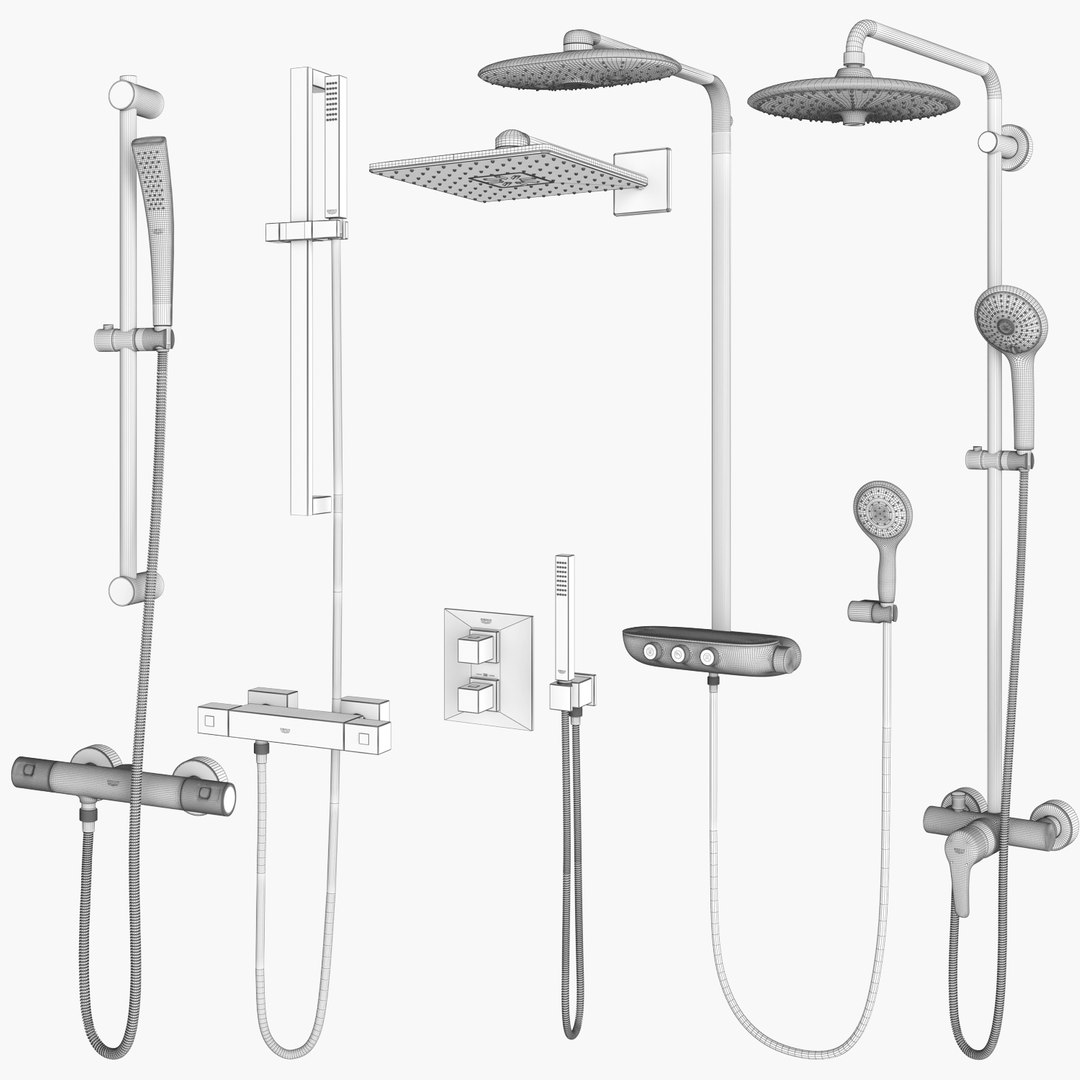 Shower Systems Grohe Set 3D - TurboSquid 1585716