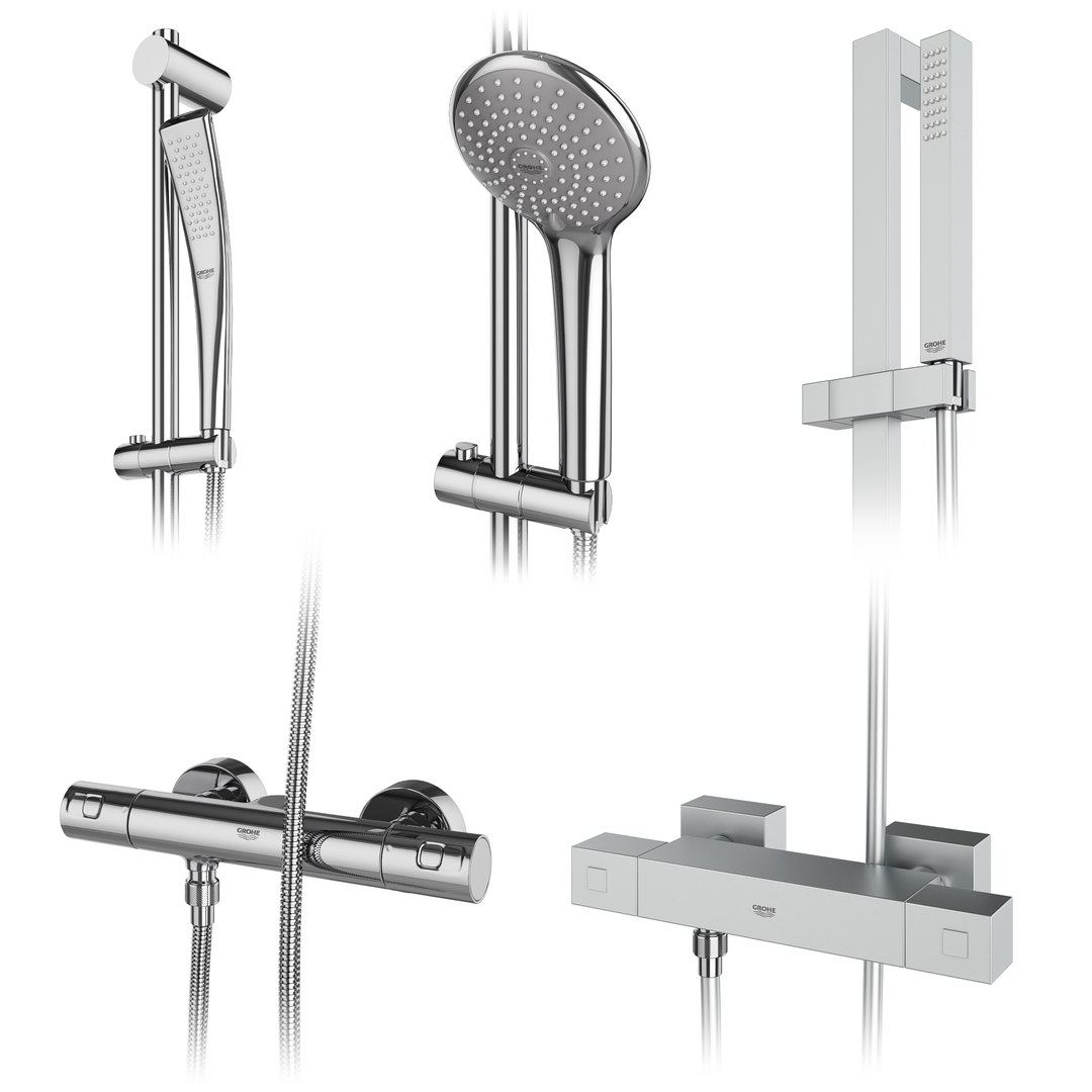 Shower Systems Grohe Set 3D - TurboSquid 1585716