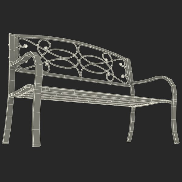 3d model steel scrollwork bench