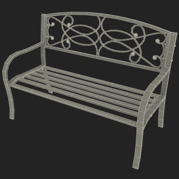 3d model steel scrollwork bench