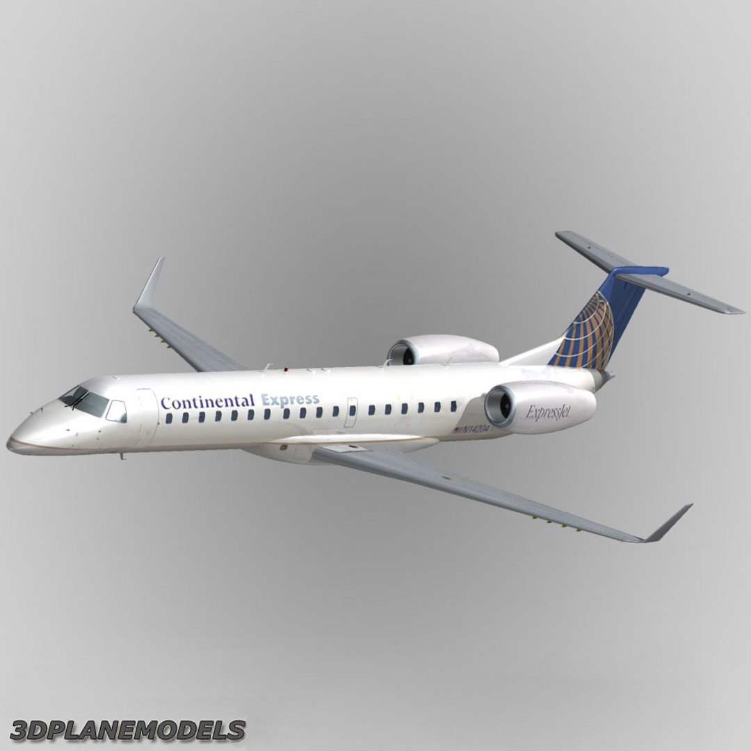 3d model embraer erj-145 regional jet
