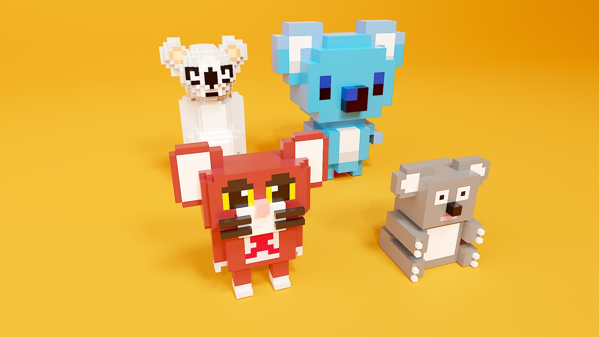 Koala Voxel Pack 3D - TurboSquid 2182608
