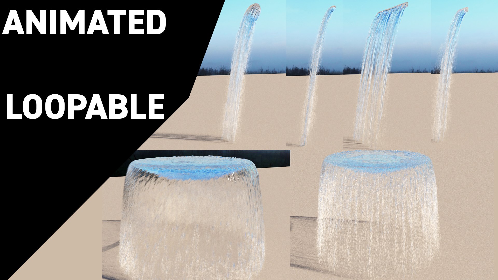 Water Jet Animated Fountains Falling Jets Collection 3D - TurboSquid ...
