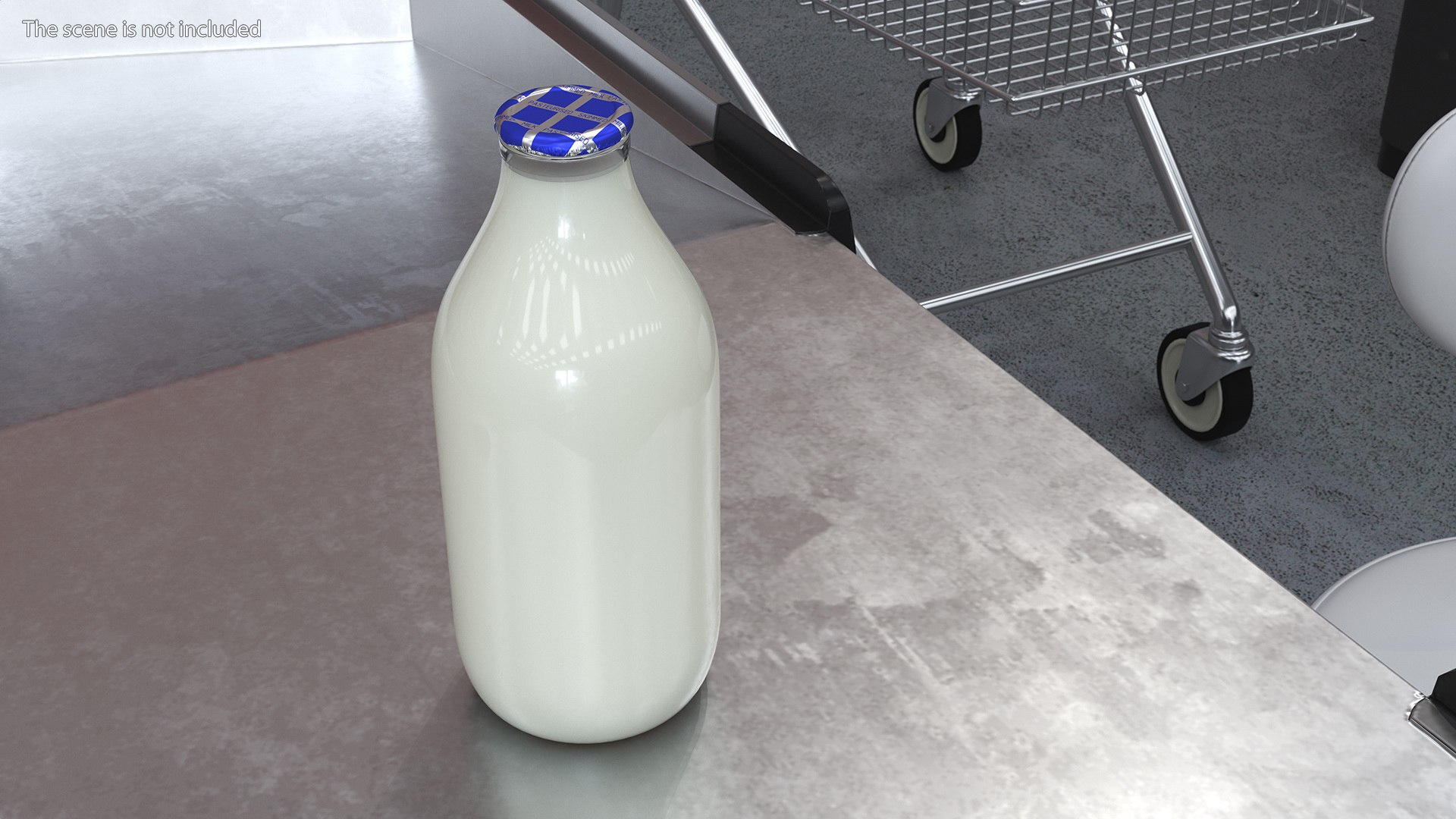 Skimmed Milk Bottles With Foil Top In Carrying Case 3D Model ...