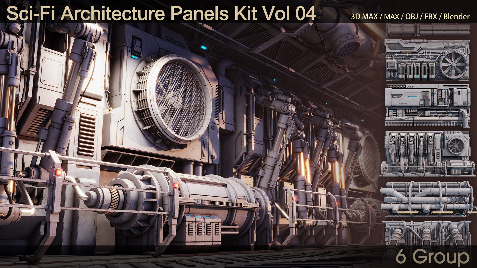 Sci-Fi Architecture Panels Kit Vol 04 3D Model - TurboSquid 2038609