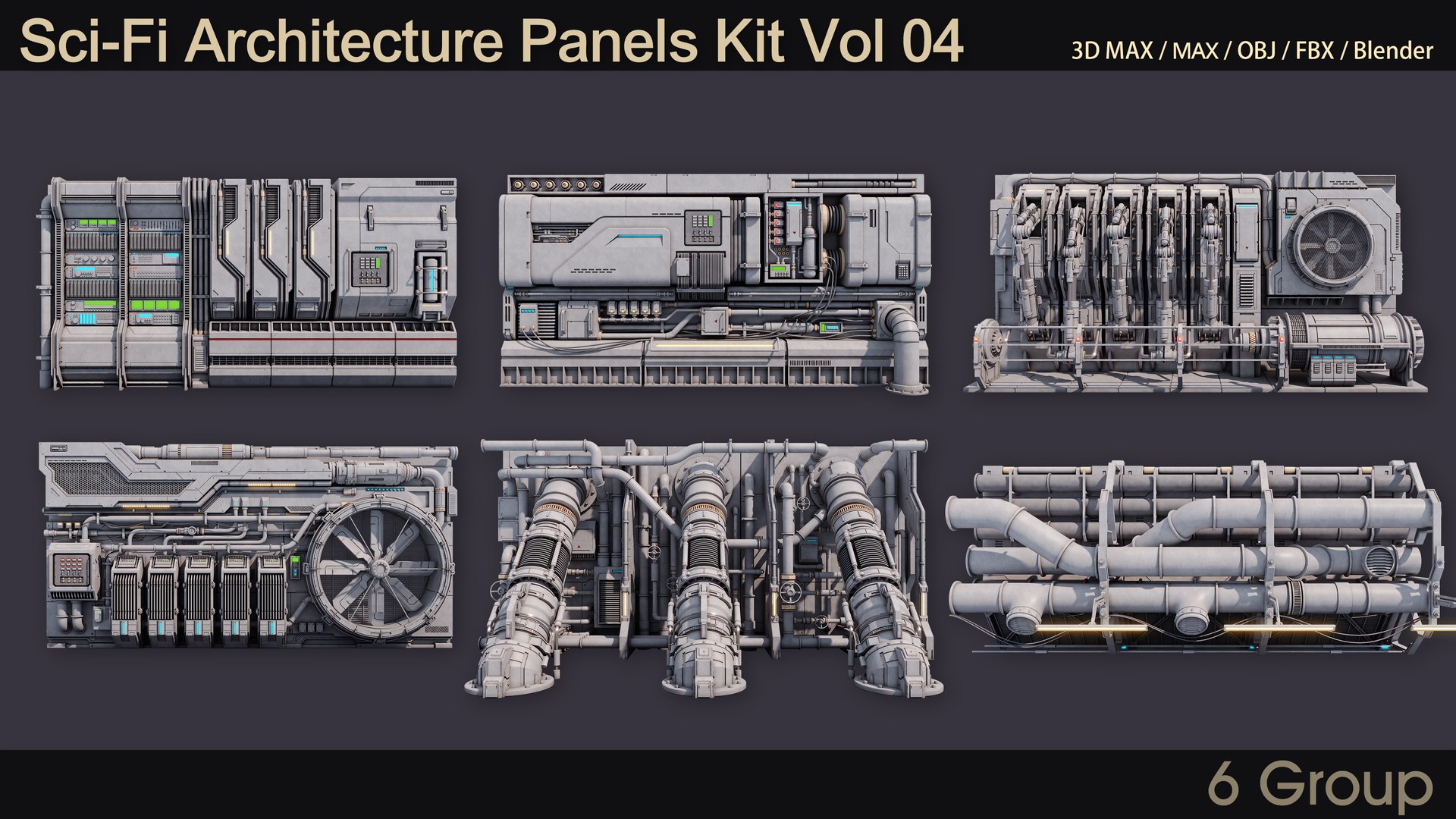 Sci-Fi Architecture Panels Kit Vol 04 3D Model - TurboSquid 2038609