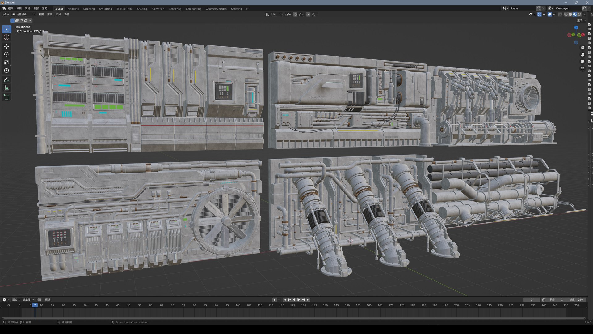 Sci-Fi Architecture Panels Kit Vol 04 3D Model - TurboSquid 2038609