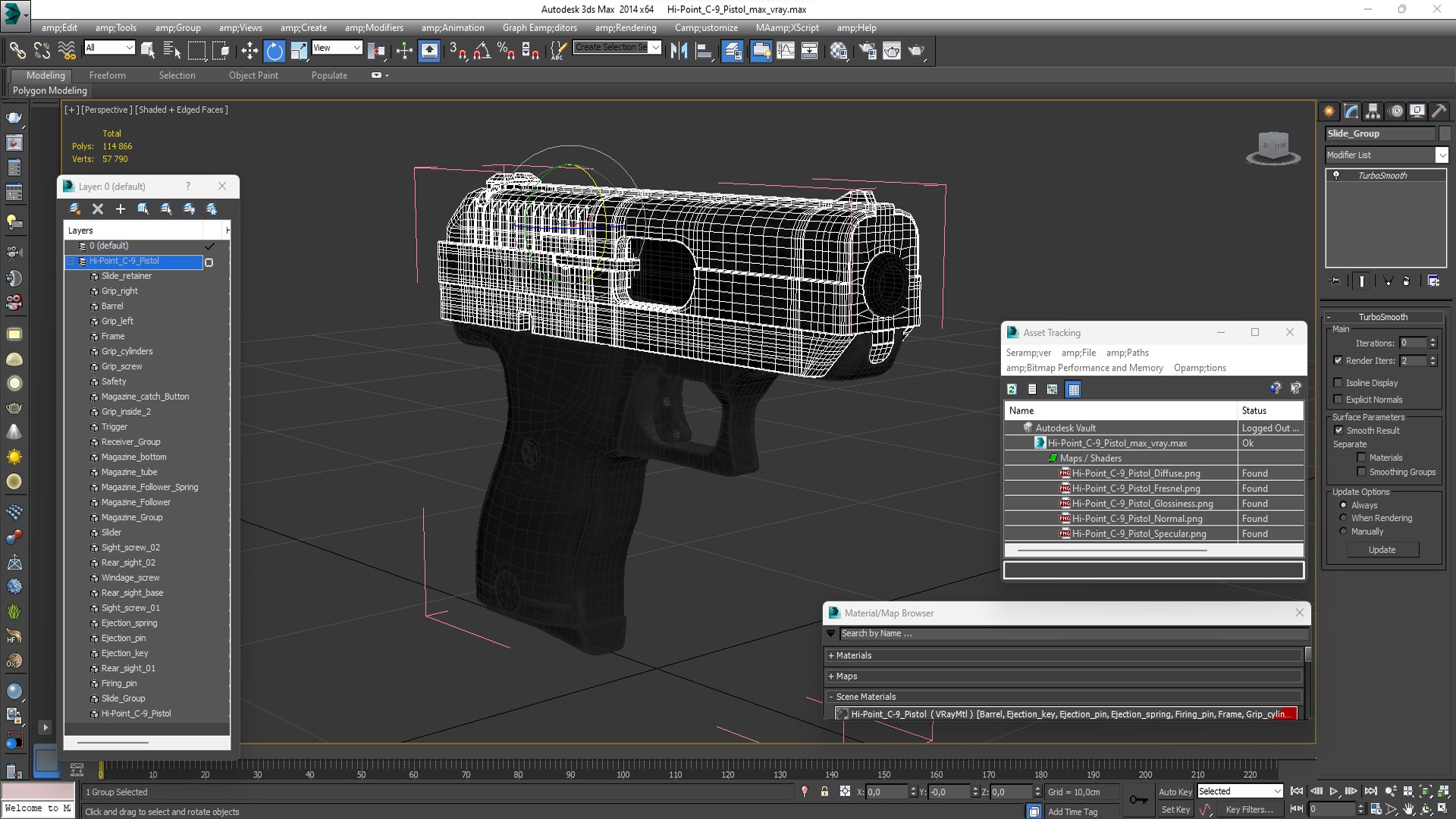 3D Hi-Point C-9 Pistol - TurboSquid 2174363