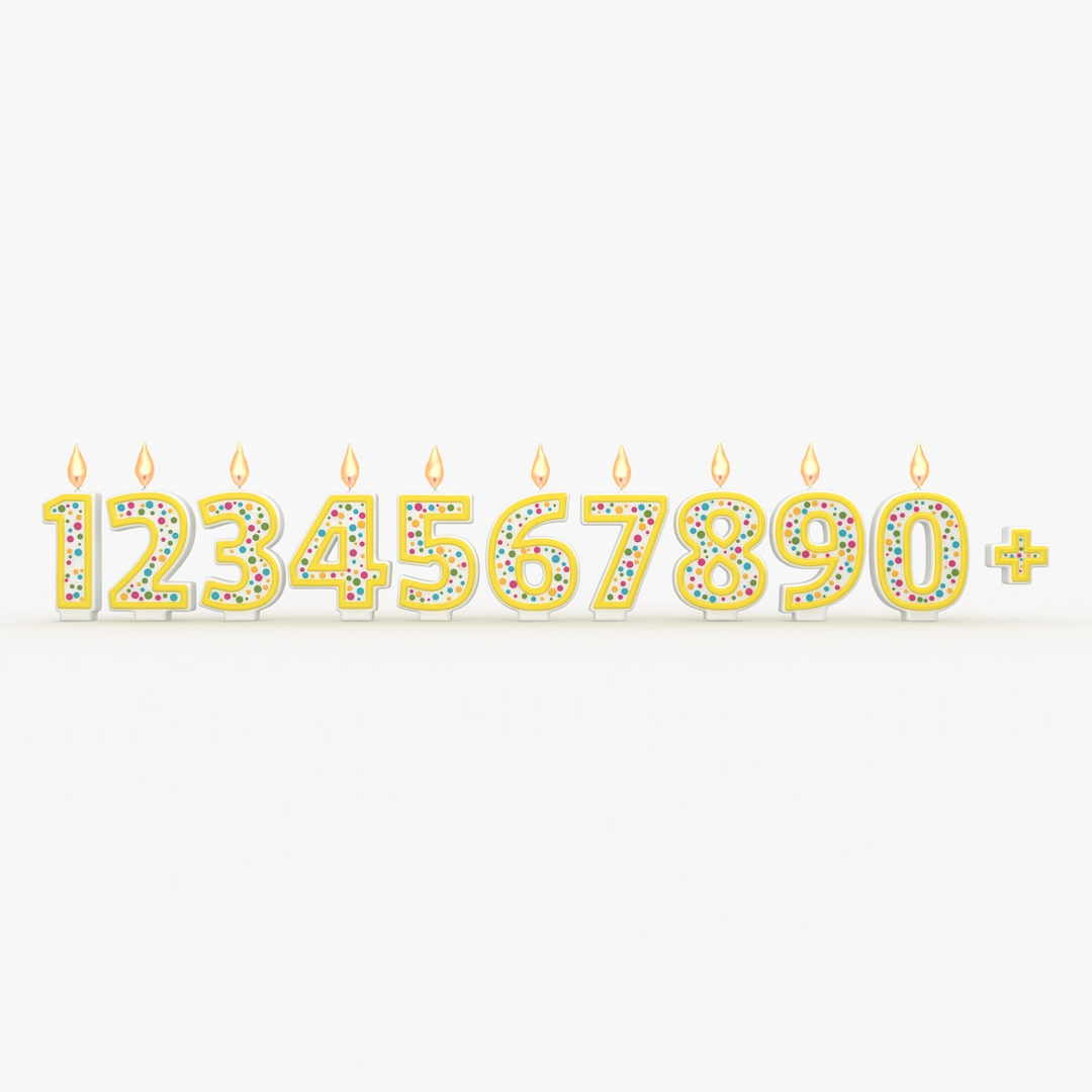 3ds Realistic Number Candles Flame