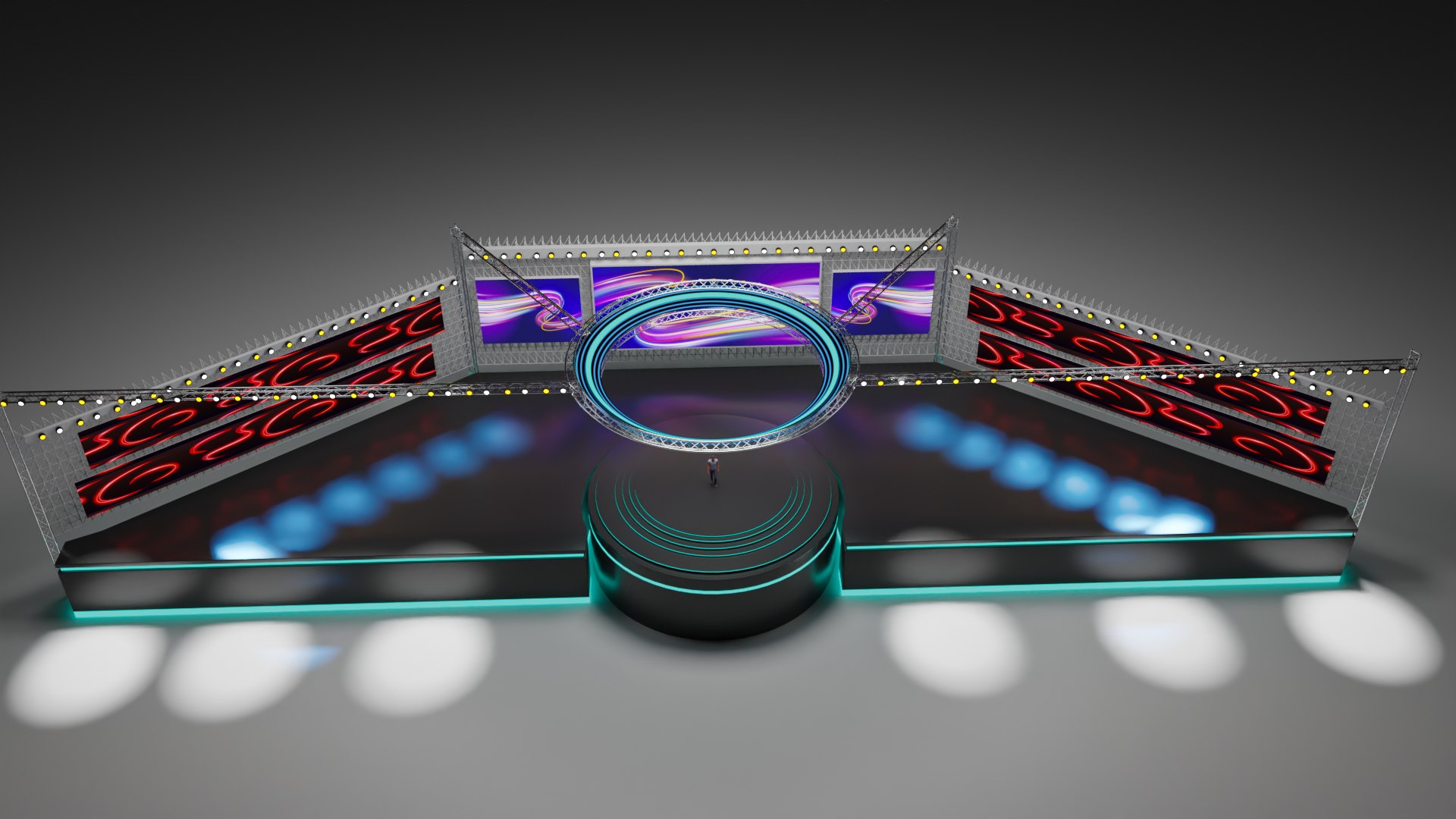 3D Entertainment Concert Event Stage 3D with Colorful Light model ...