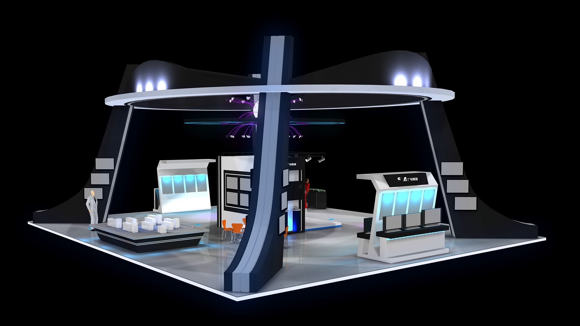 Island Exhibition Stand 3D Model - TurboSquid 1853771