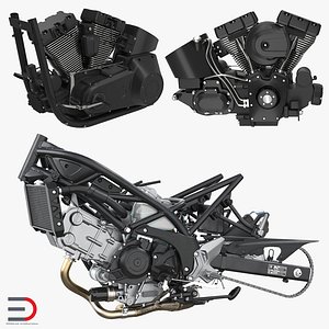 motorcycle engine cgt lingmu 3d model