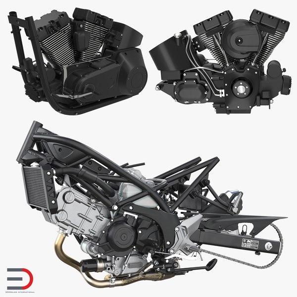3d motorcycle engine frame model