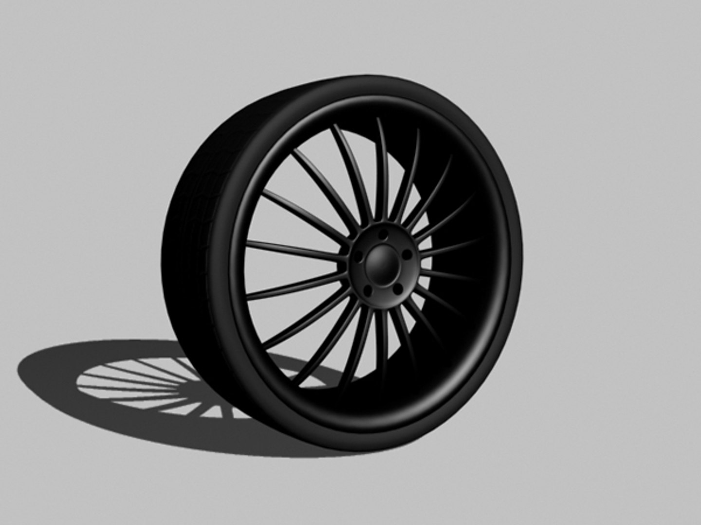matte black racing rim tire 3d max