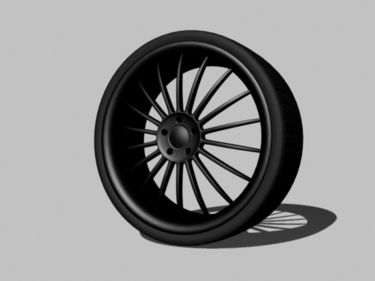 matte black racing rim tire 3d max