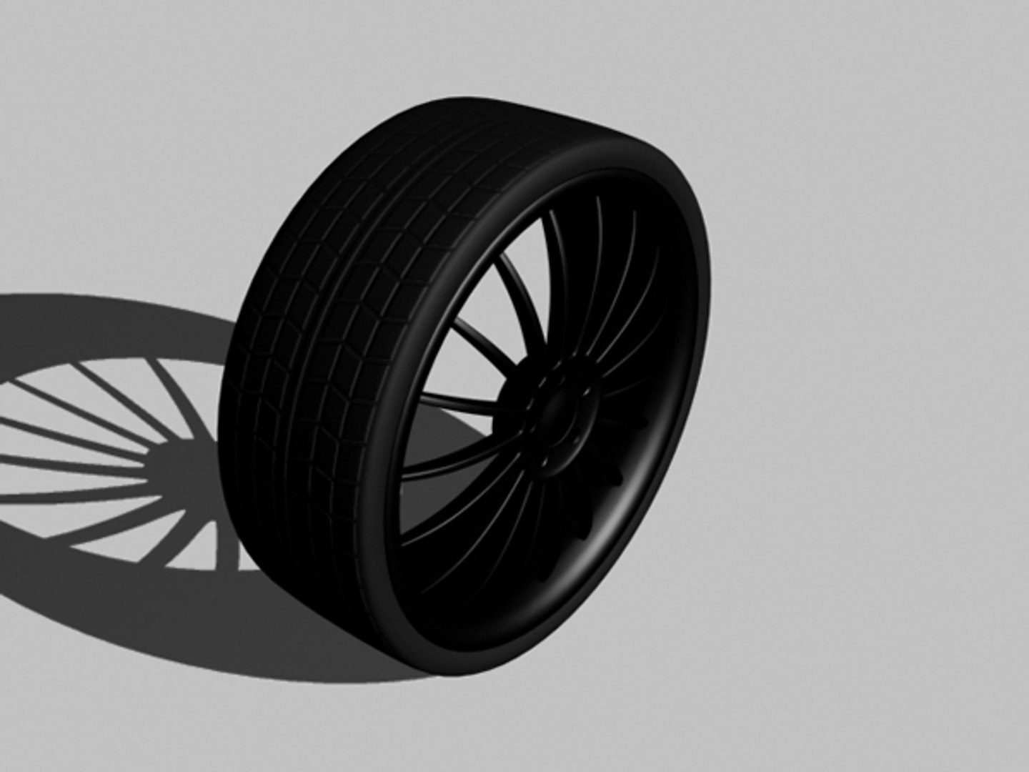 matte black racing rim tire 3d max