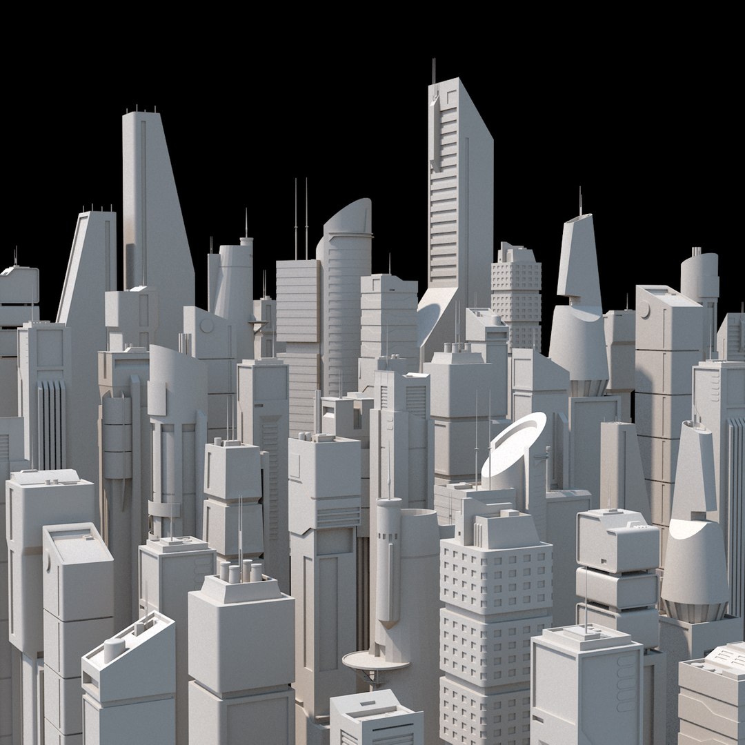 Skyscrapers Scifi 3D Model - TurboSquid 1640251