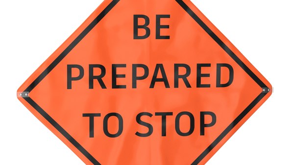 modelo 3d Be Prepared To Stop Traffic Control Sign - TurboSquid 2021851