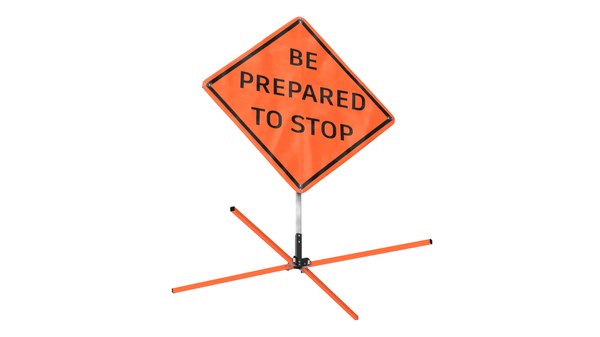 modelo 3d Be Prepared To Stop Traffic Control Sign - TurboSquid 2021851