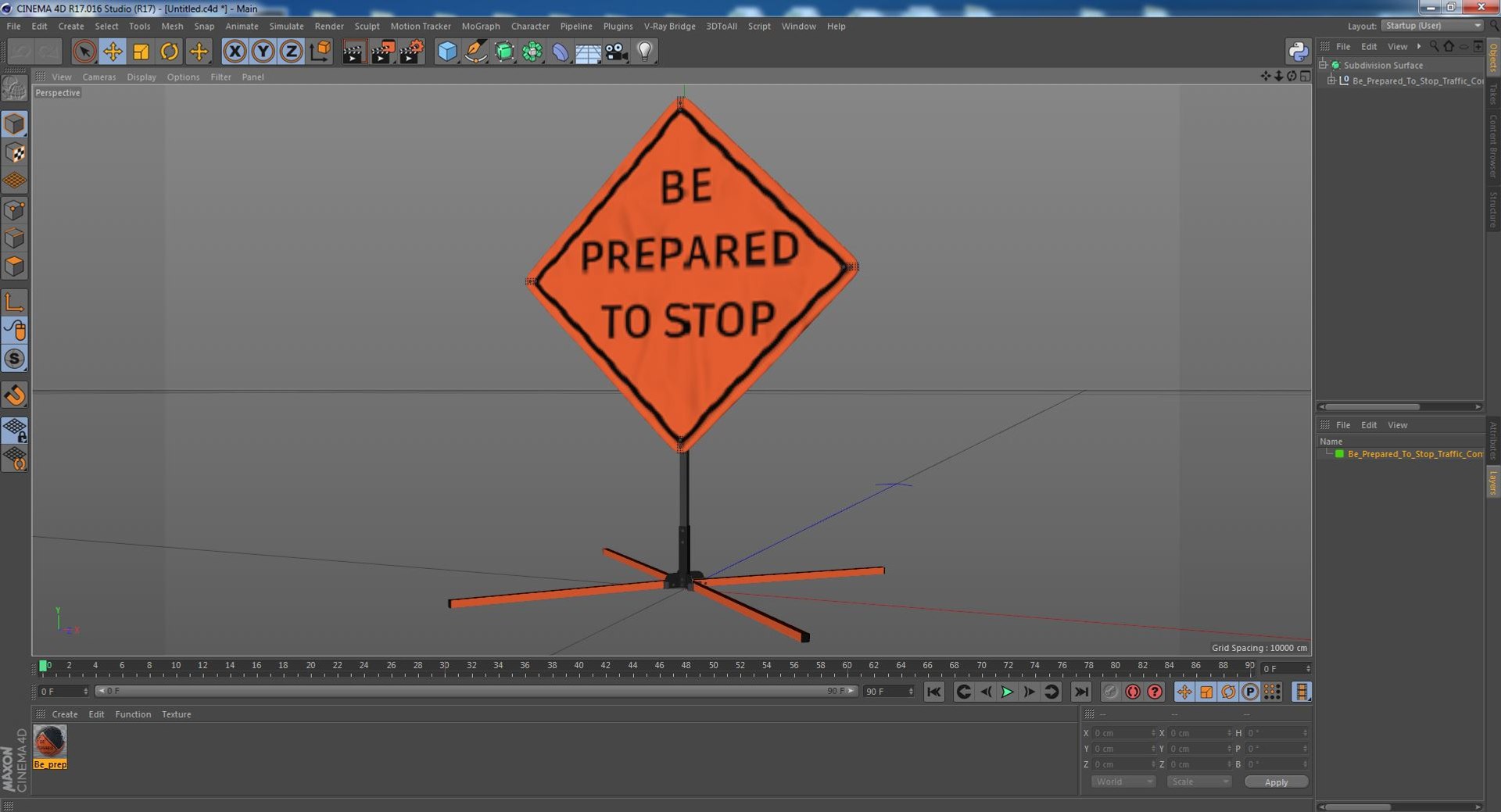 3D Be Prepared To Stop Traffic Control Sign Model - TurboSquid 2021851