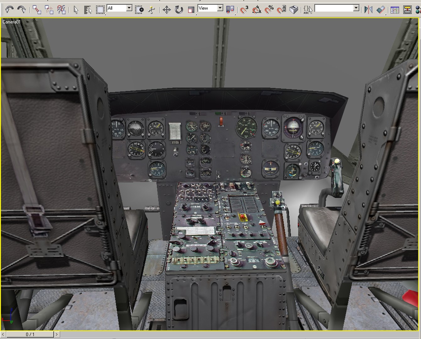 3d Helicopter Cockpit Model