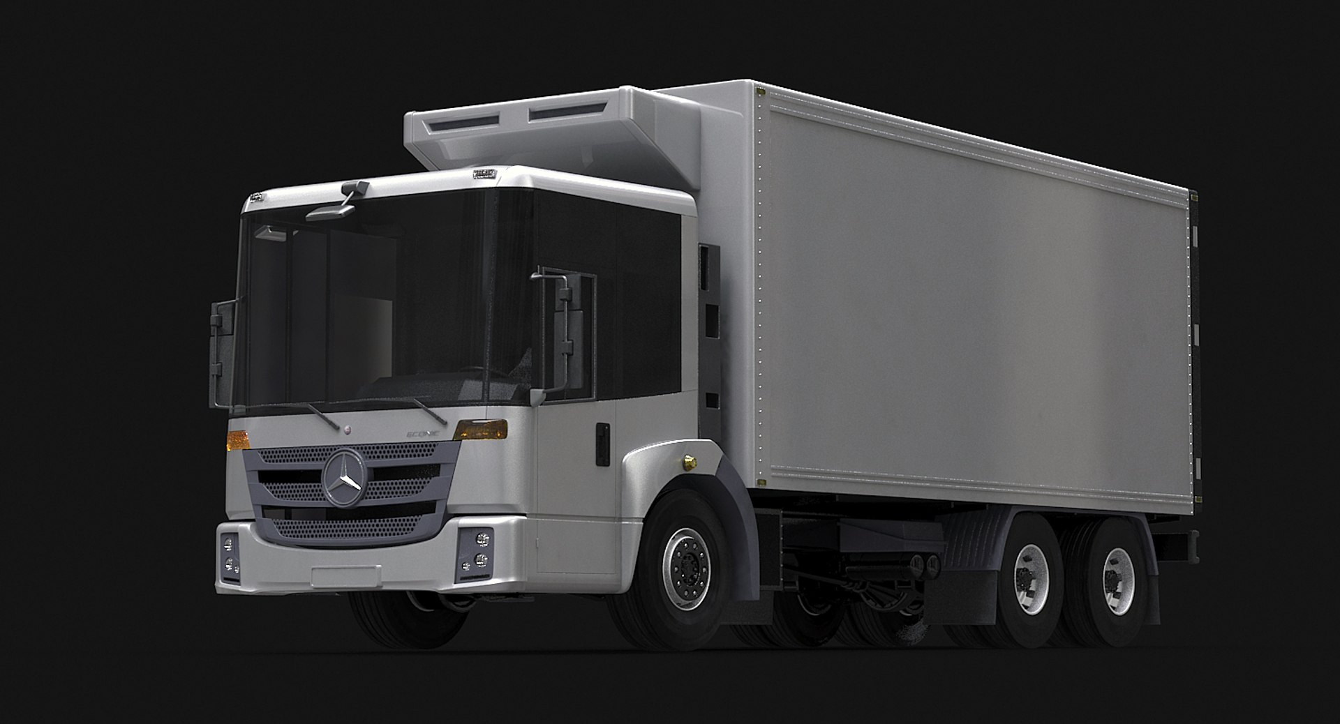 3d mercedes econic box truck model