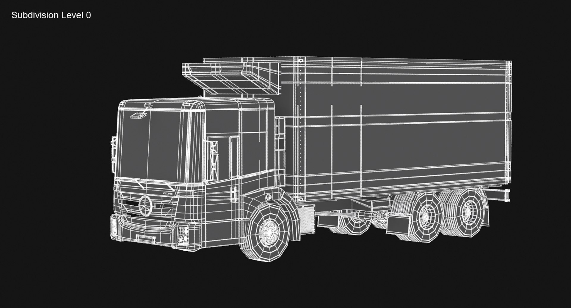 3d mercedes econic box truck model