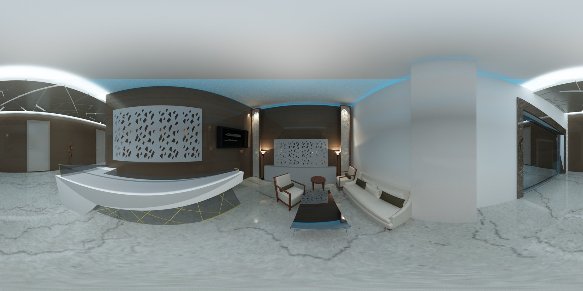 Modern commercial reception space 3D model - TurboSquid 1192094