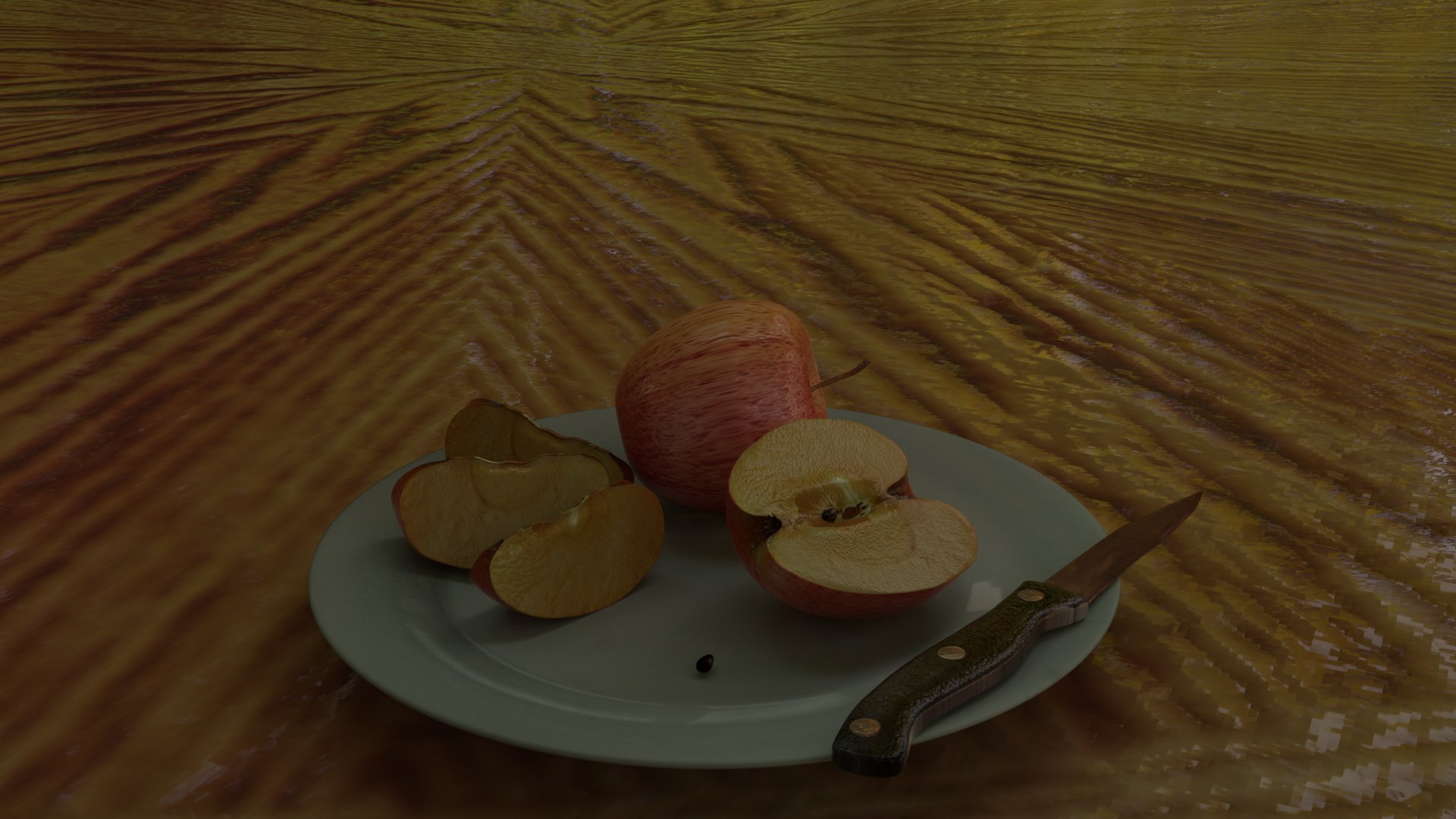 Apple plate fruit model - TurboSquid 1464210