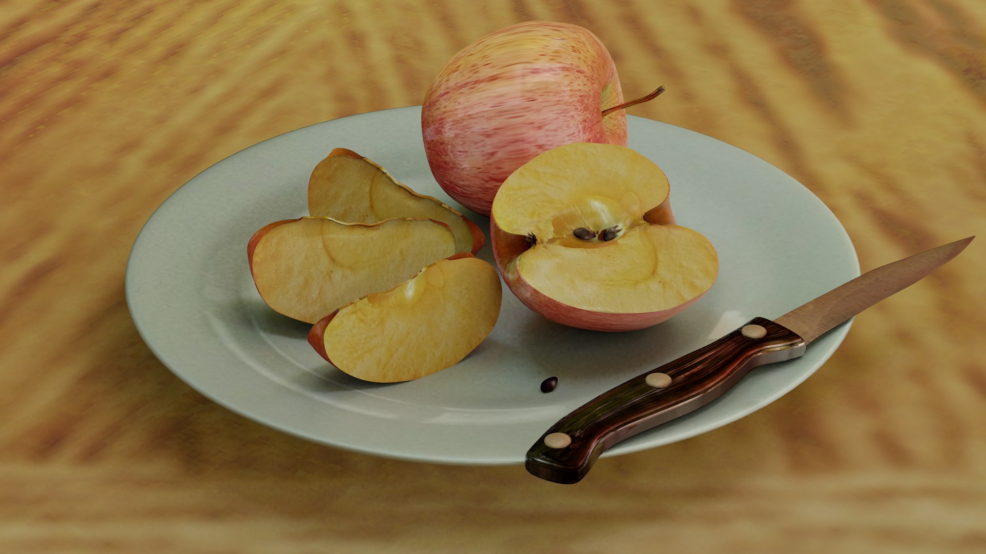 Apple plate fruit model - TurboSquid 1464210