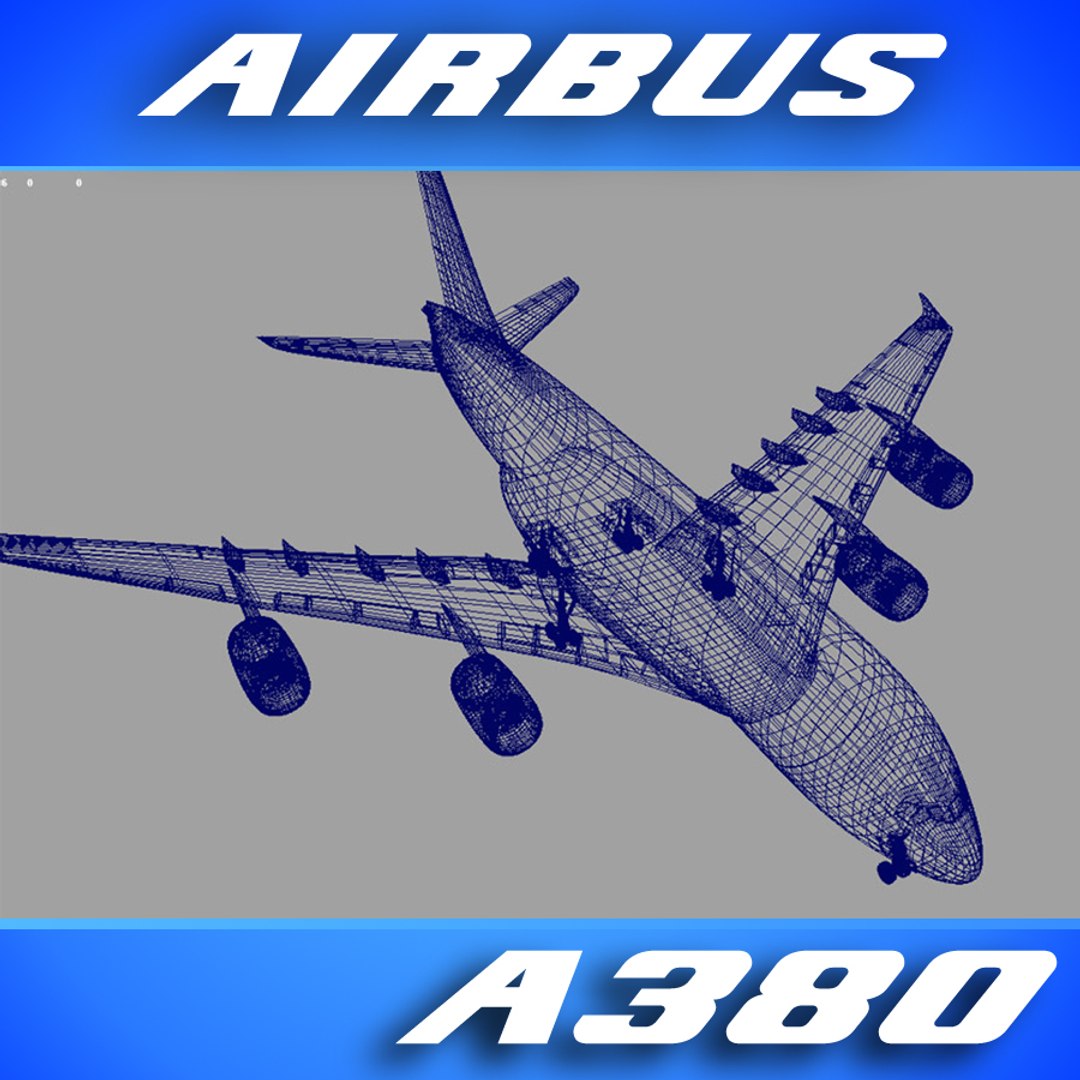 Pre-rigged Airbus A380 Craft 3d 3ds