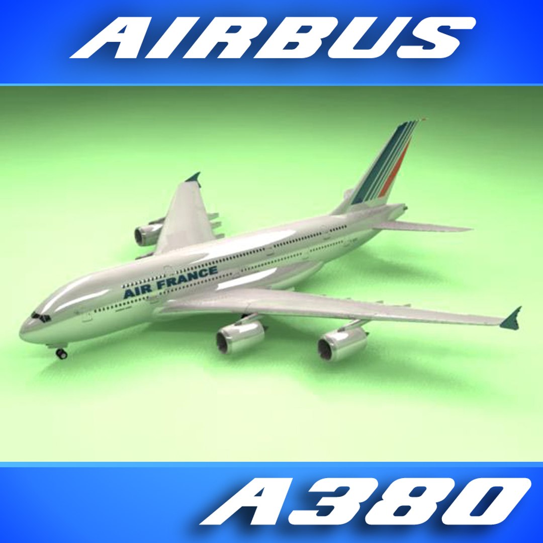 Pre-rigged Airbus A380 Craft 3d 3ds