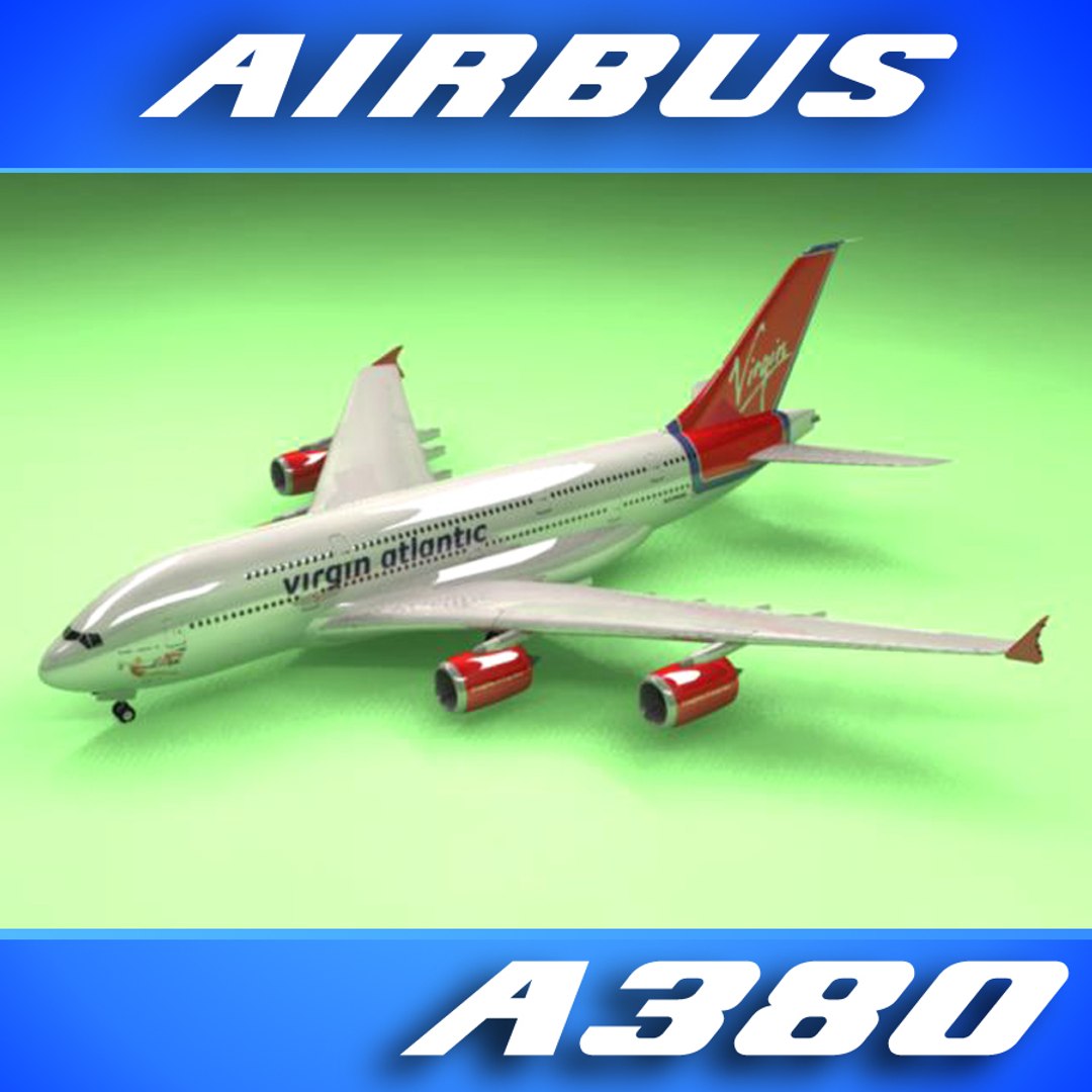 Pre-rigged Airbus A380 Craft 3d 3ds