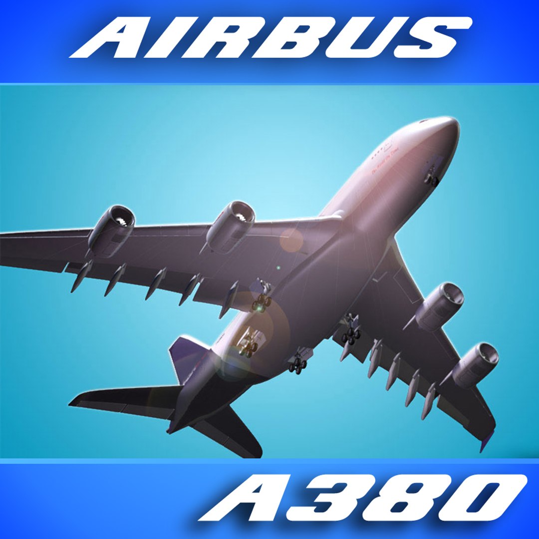 Pre-rigged Airbus A380 Craft 3d 3ds