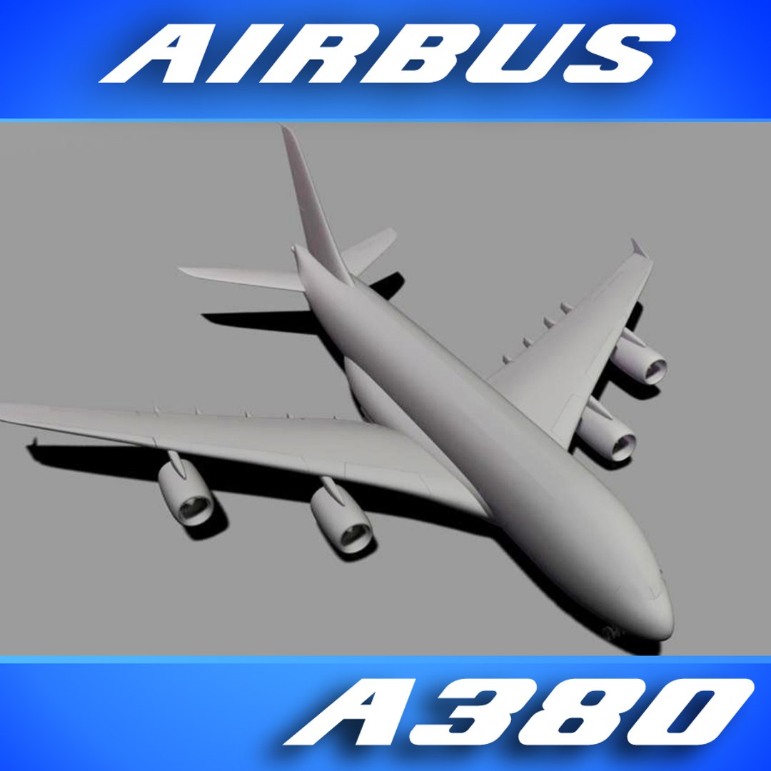 Pre-rigged Airbus A380 Craft 3d 3ds