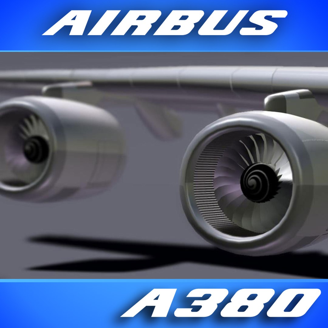 Pre-rigged Airbus A380 Craft 3d 3ds