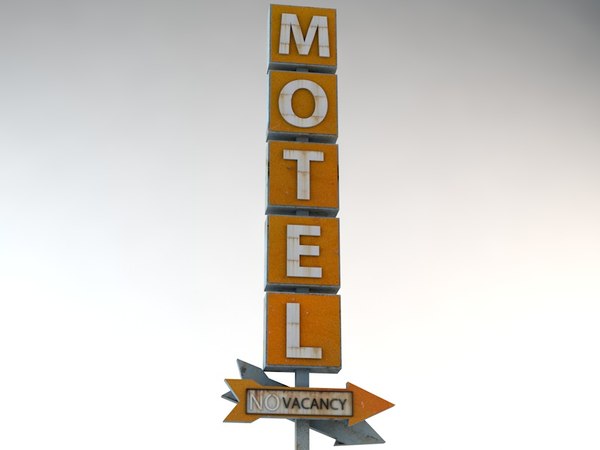 3d motel old sign