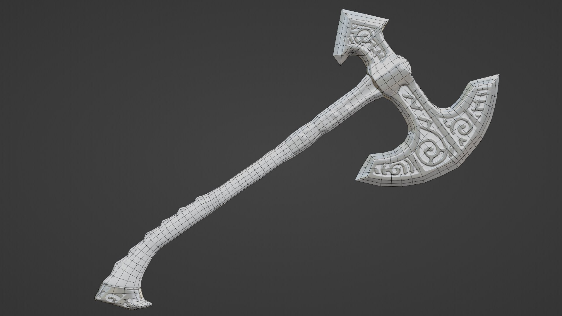 3D Model Low Poly Medieval War Axe Model - TurboSquid 2129386