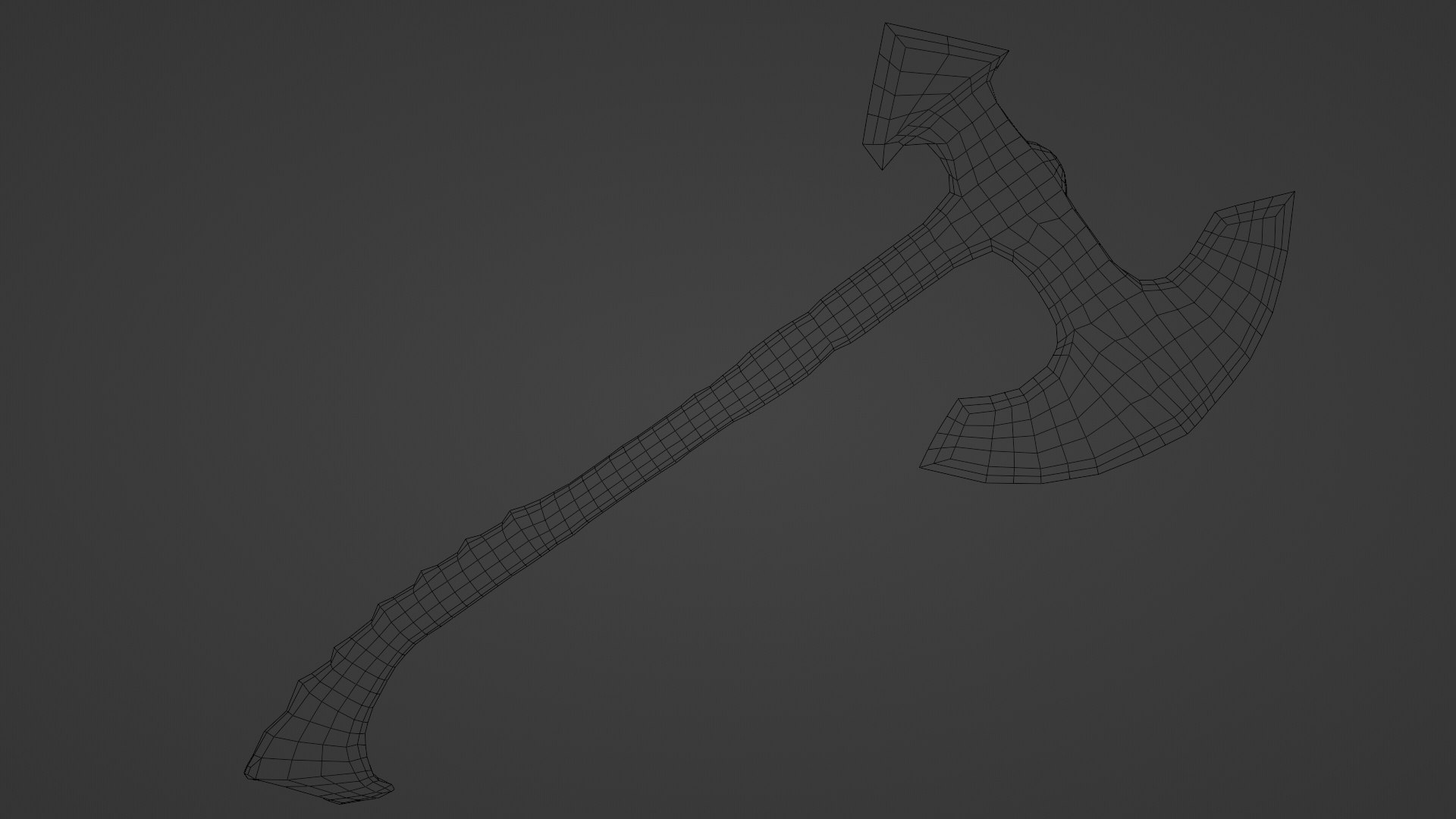 3D Model Low Poly Medieval War Axe Model - TurboSquid 2129386