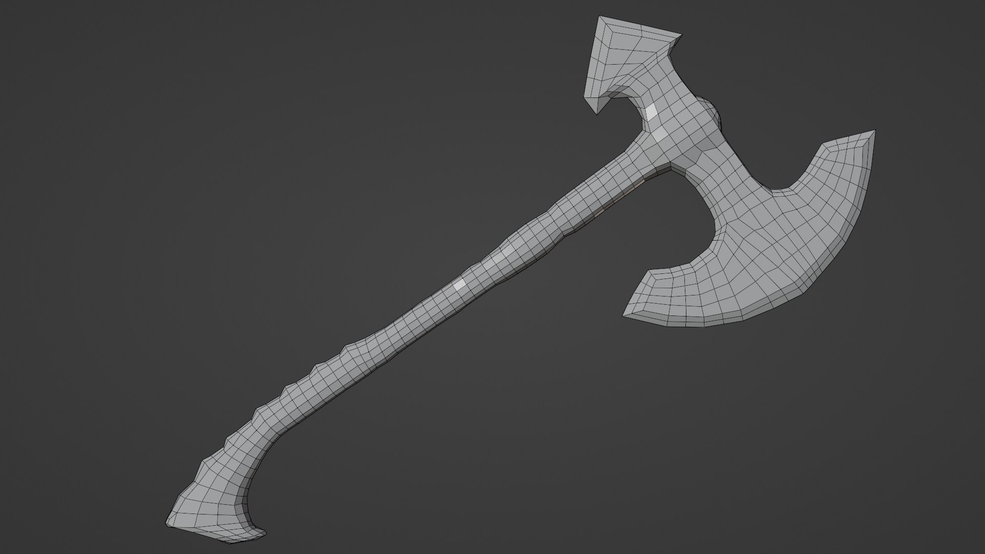 3D Model Low Poly Medieval War Axe Model - TurboSquid 2129386