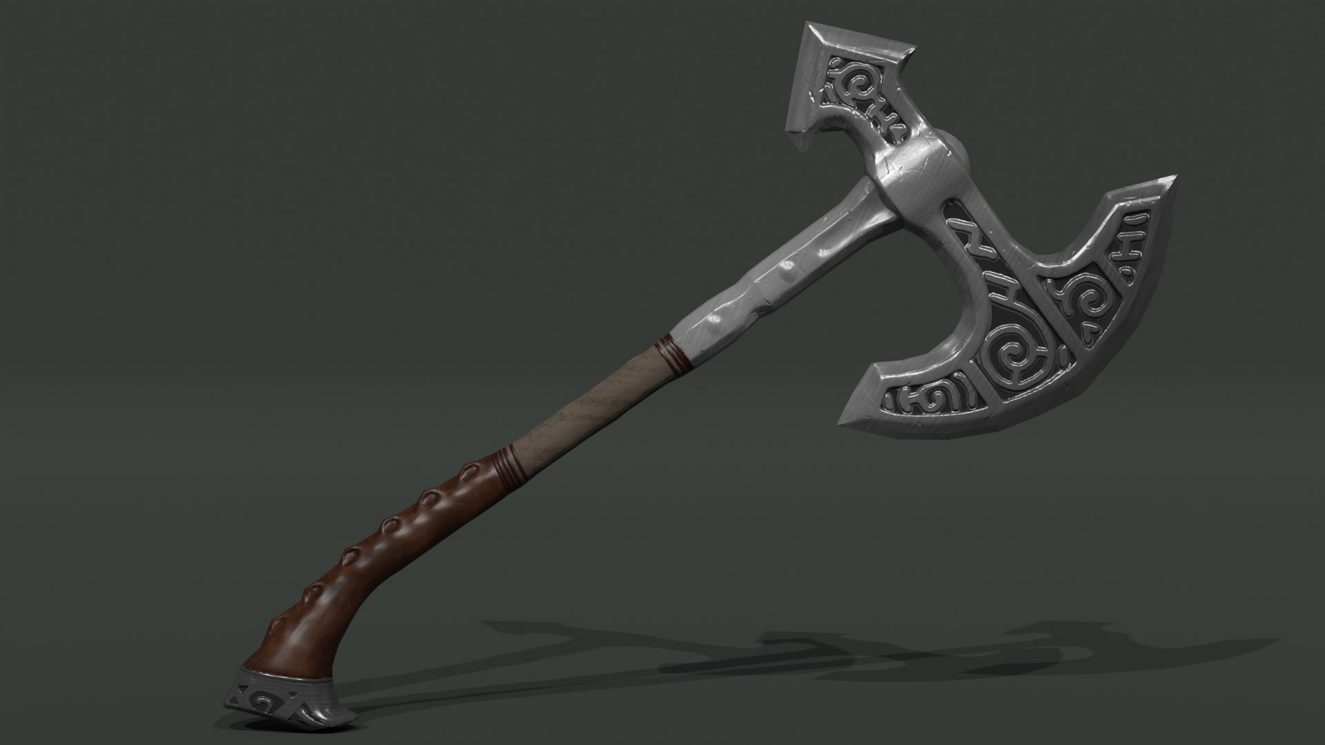 3D Model Low Poly Medieval War Axe Model - TurboSquid 2129386