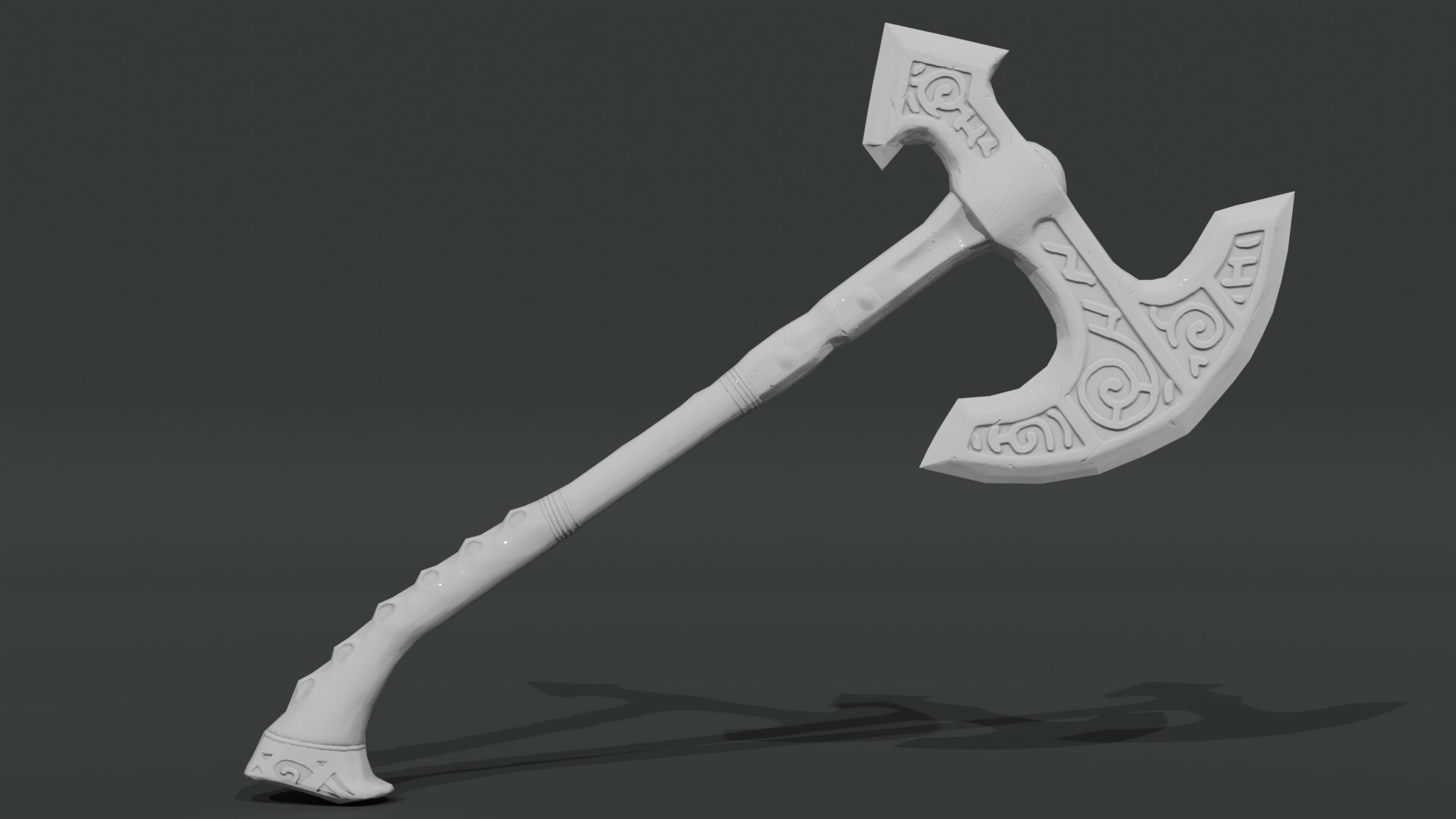 3D Model Low Poly Medieval War Axe Model - TurboSquid 2129386