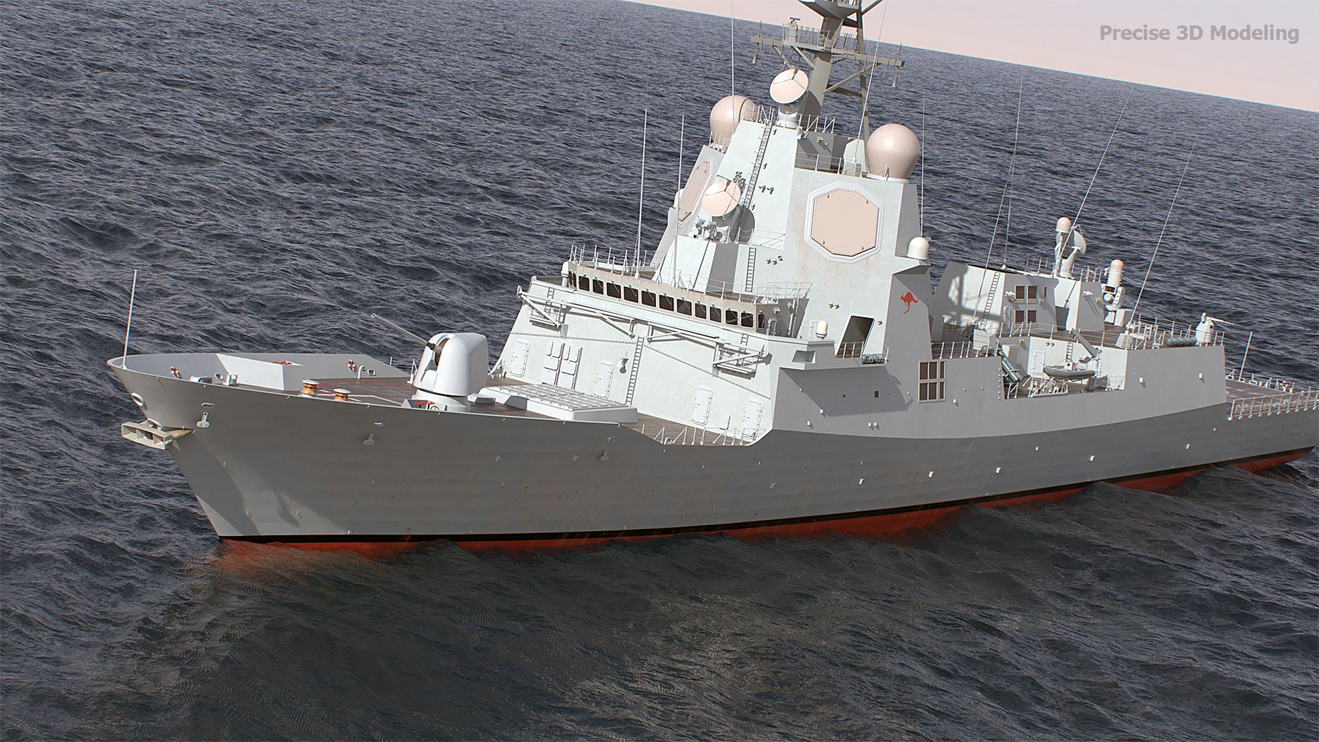 3D Model Military Ship Air Warfare Destroyer - TurboSquid 2332650