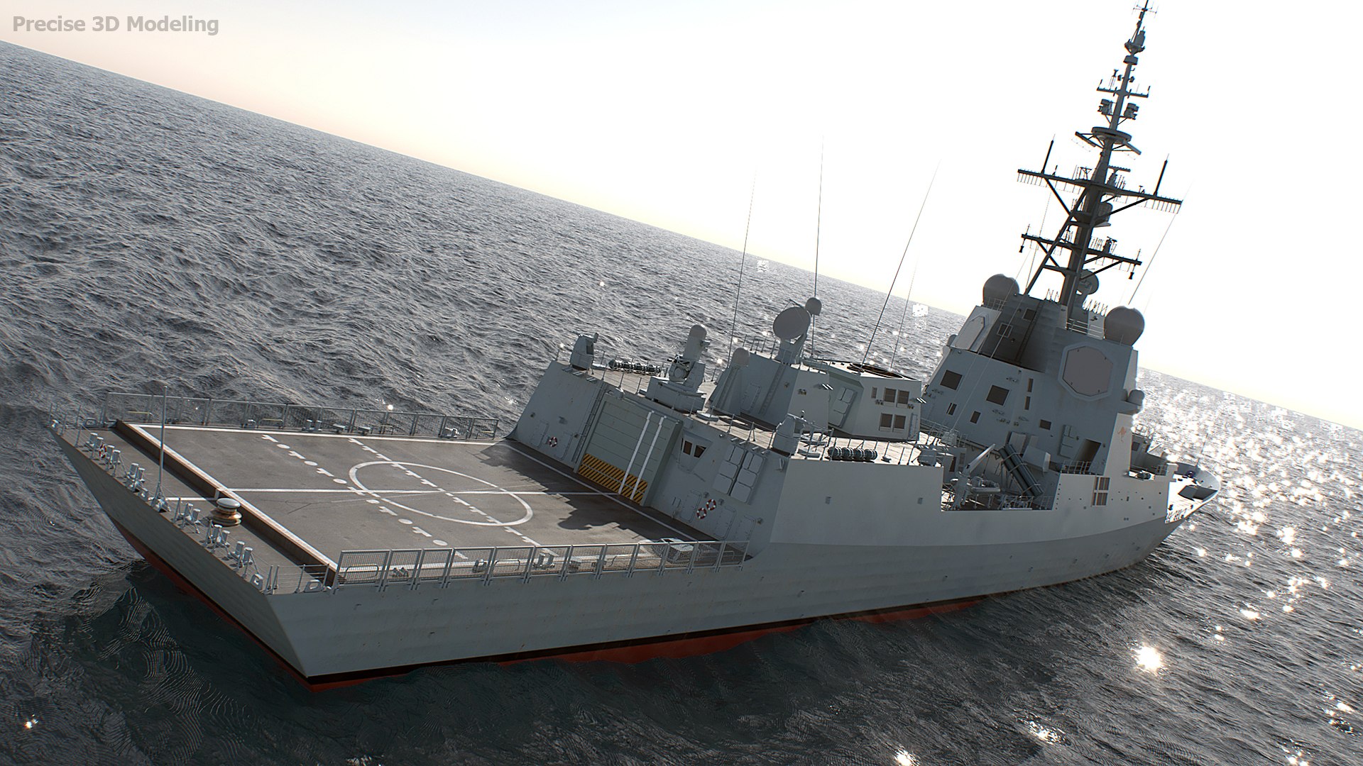 3D Model Military Ship Air Warfare Destroyer - TurboSquid 2332650