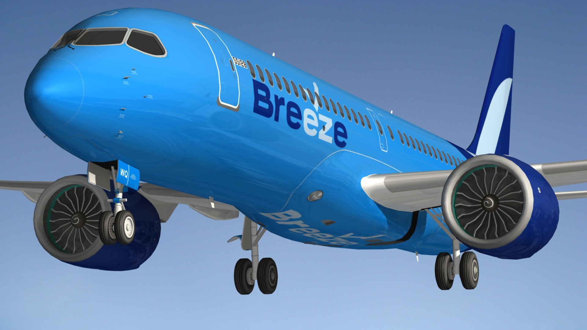 3D Airbus A220 300 Breeze Airways - TurboSquid 1813723
