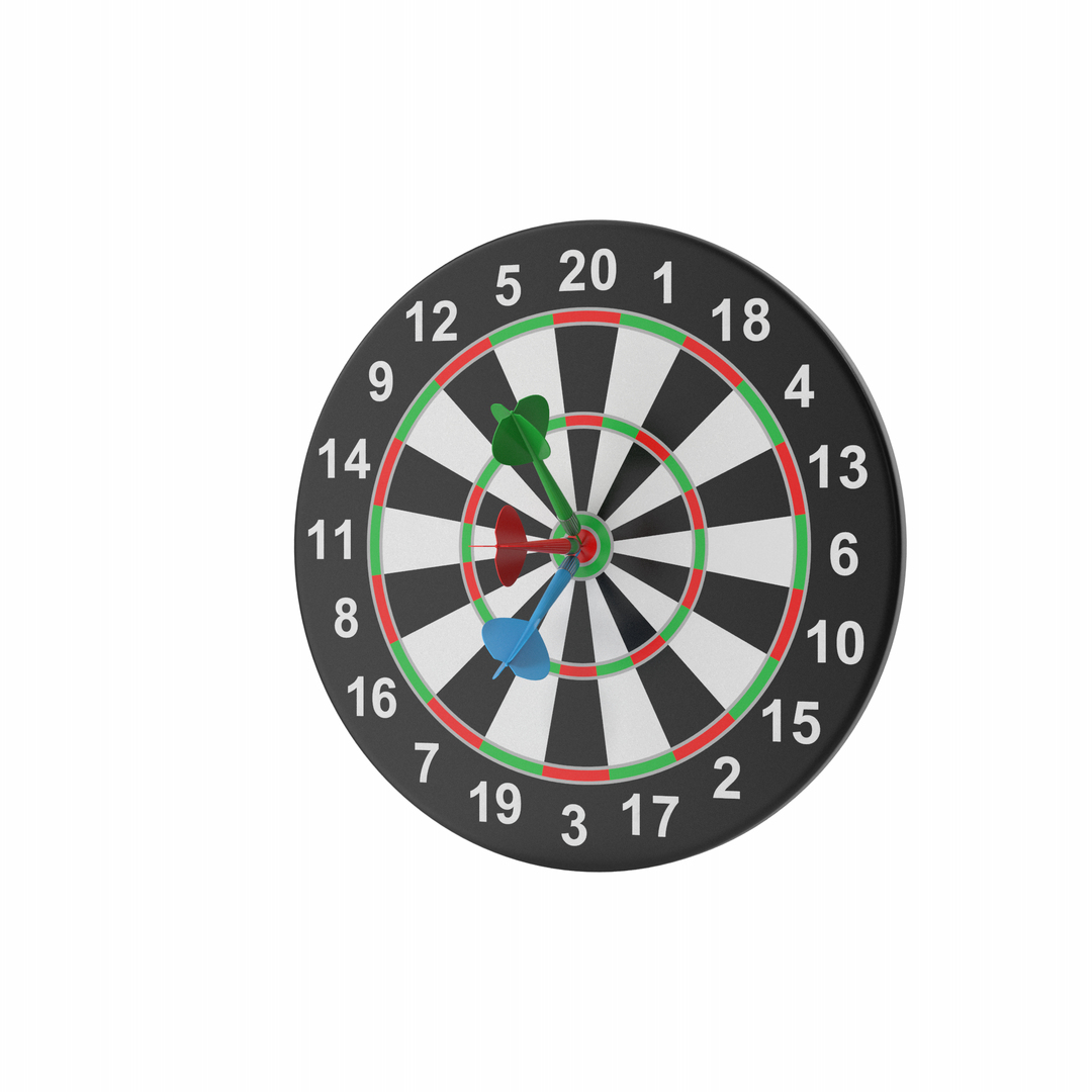 3D Dartboard And Darts model - TurboSquid 2105827