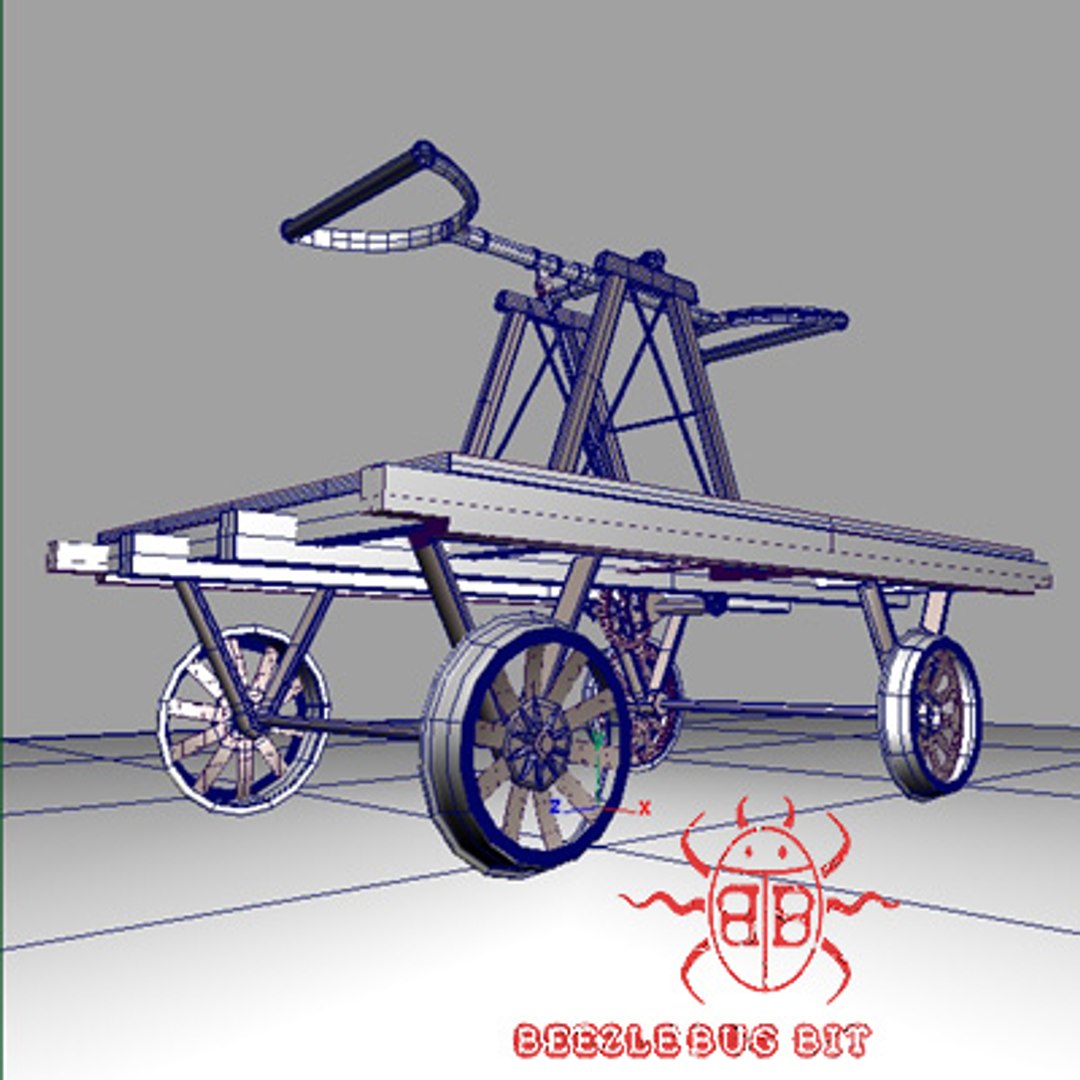 Railroad Hand Cart 3d Model