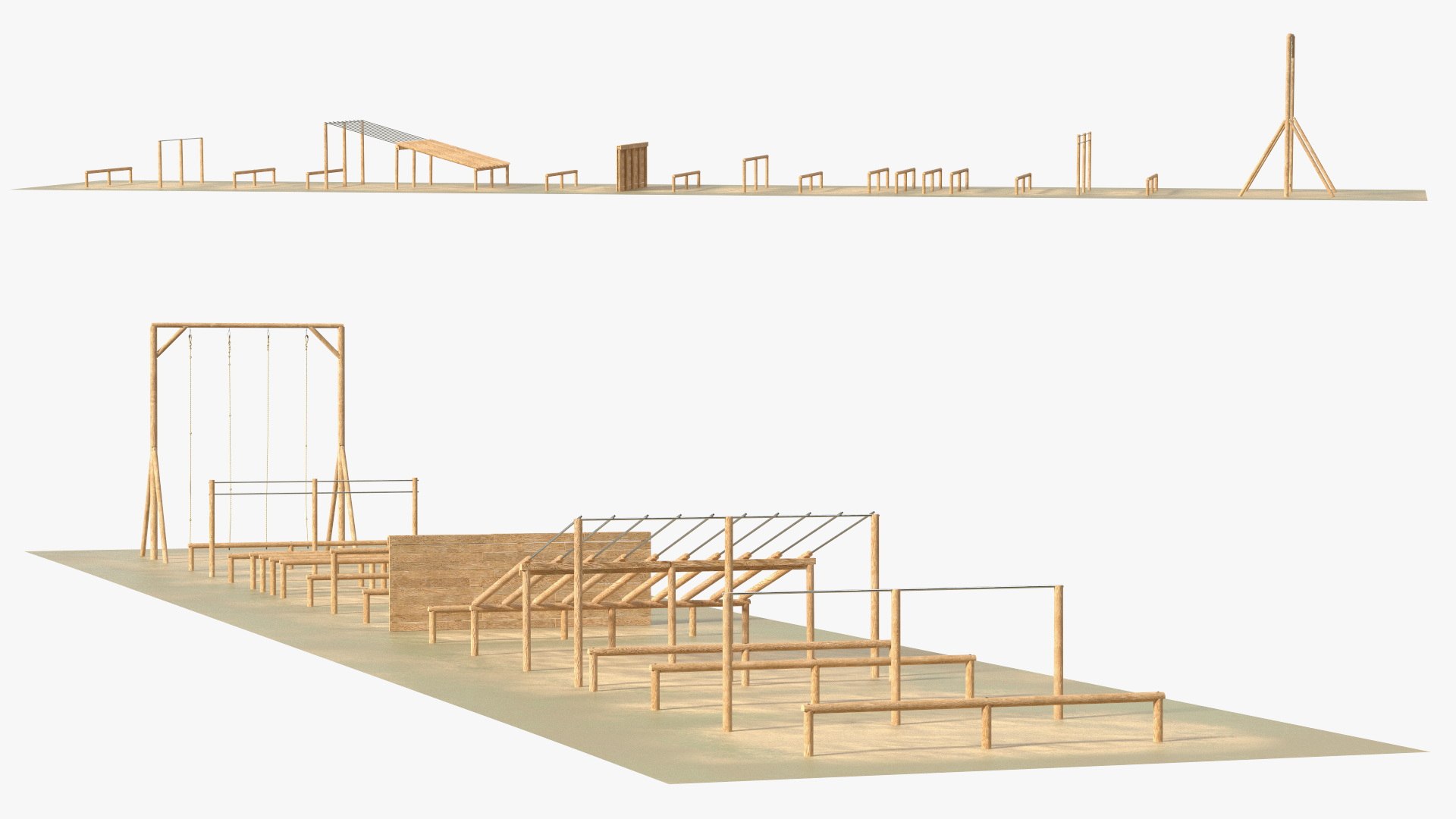 Military Training Obstacles Course 3D Model - TurboSquid 2235489